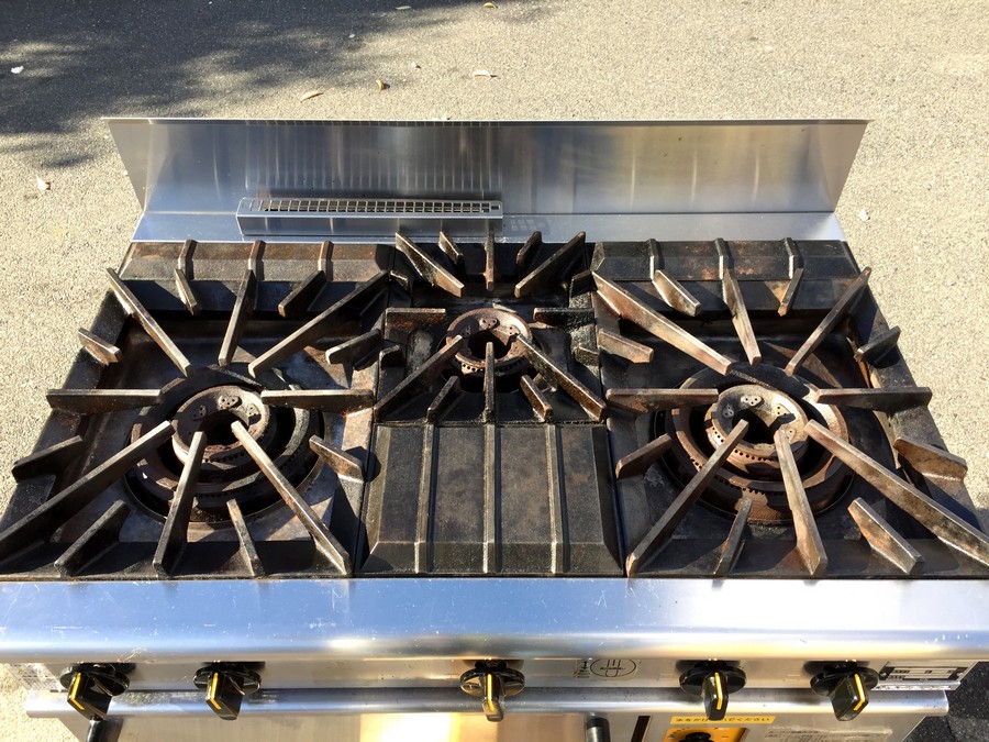 綺麗【北沢産業 業務用オーブン付きガスレンジ KXY-960 3口コンロ 都市ガス バックガード付き XY-960】H11151 z の落札 ...